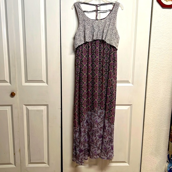 ONE WORLD | Dresses | One World Shades Of Purple Floral Print Lace ...